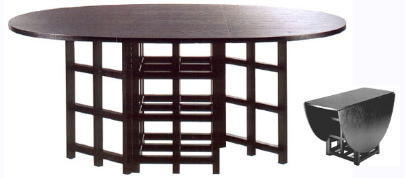 DS 1 Table designed by Charles Rennie Mackintosh, 100% made in Italy.